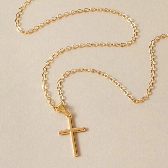 Jewelry | 5 For 25 Gold Color Chain Cross Necklace | Poshmark